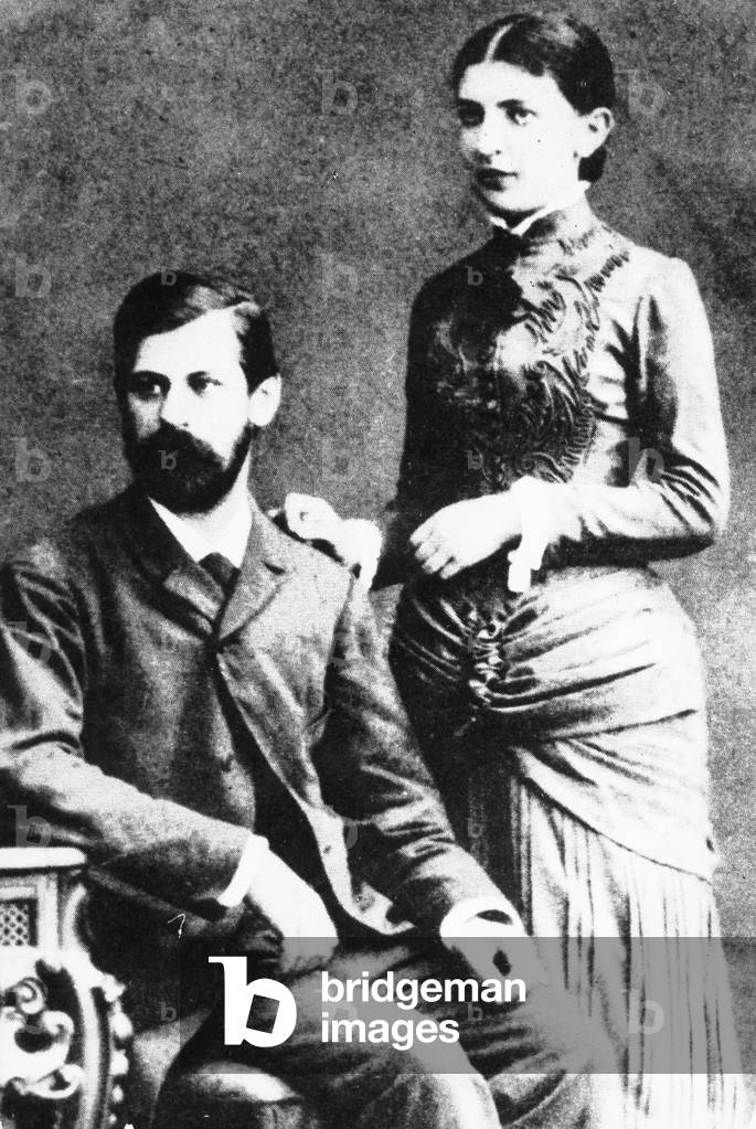 Image of Sigmund Freud and Martha Barnays, 1885 (b/w photo)