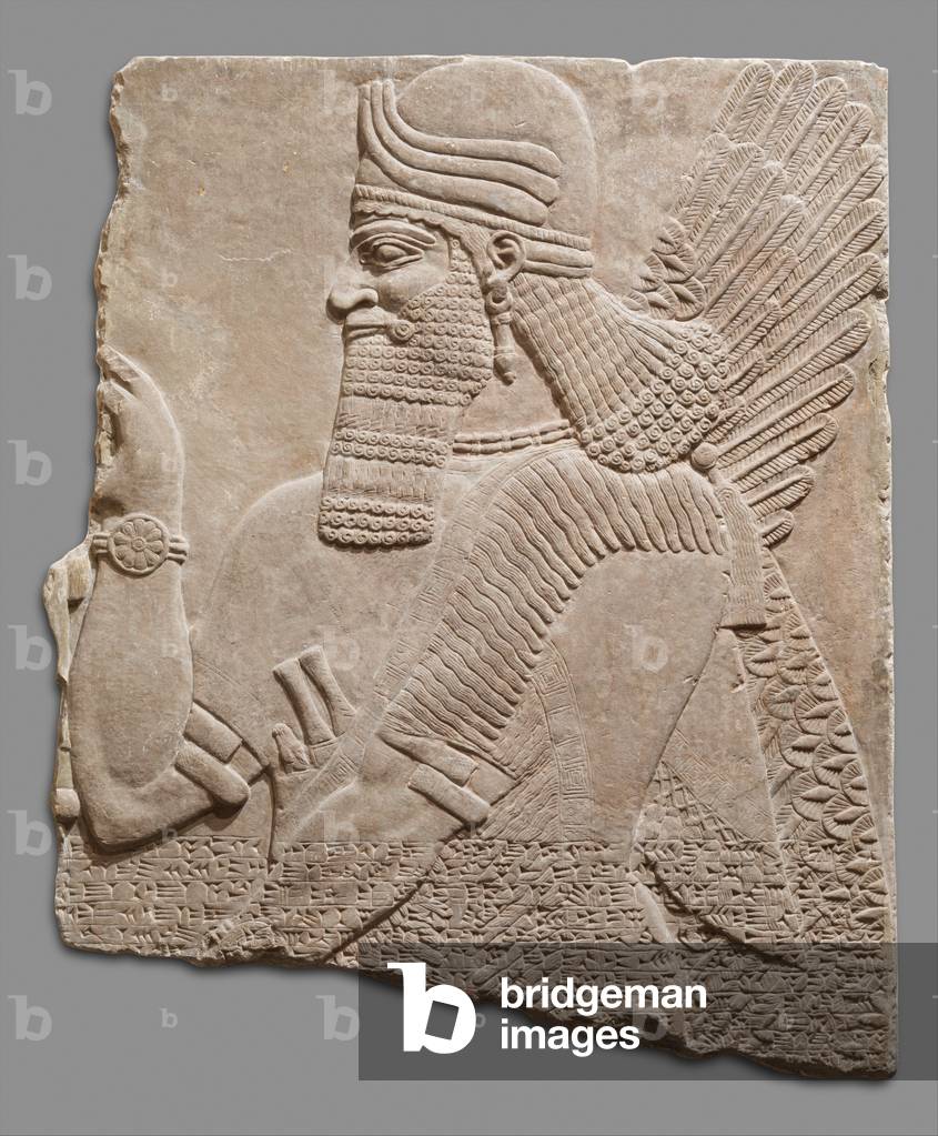 Image of Relief panel of supernatural figure, c.883-59 B.C. (gypsum ...