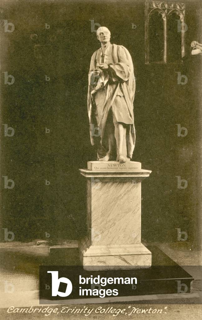 Image of Cambridge, Trinity College, Isaac Newton, monument (b/w photo ...