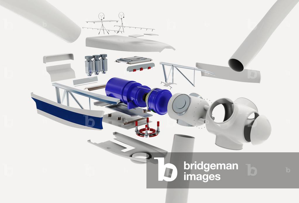 Image of Disassembled parts of a wind turbine