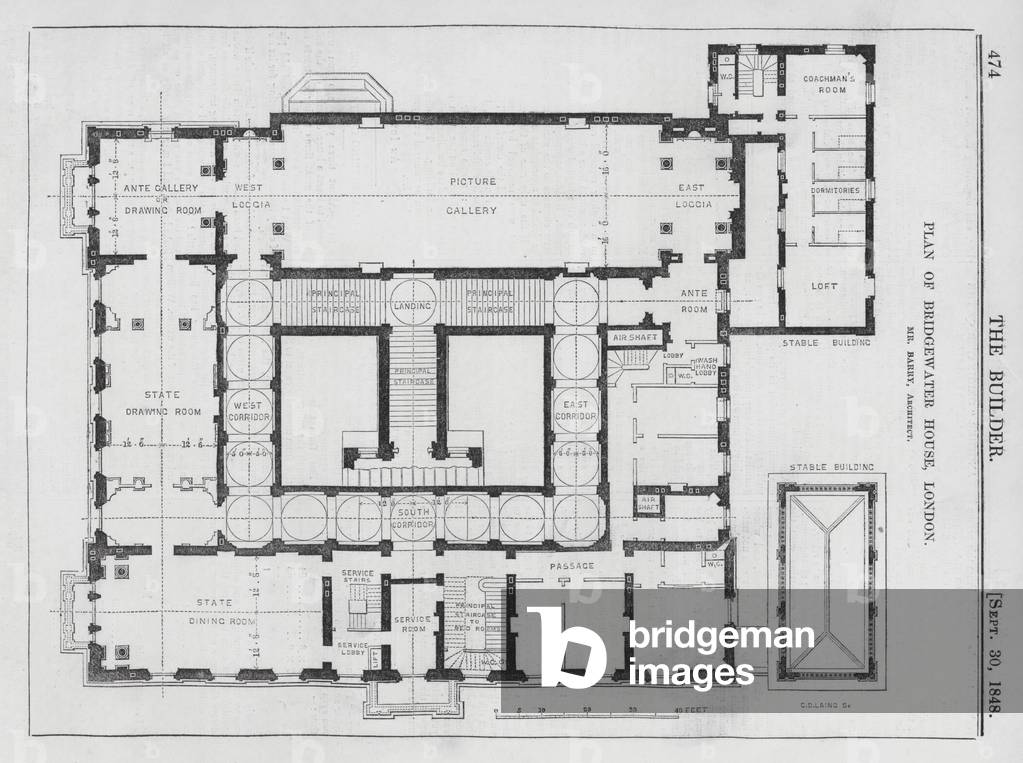 Image of Plan of Bridgewater House, London (engraving) by English ...