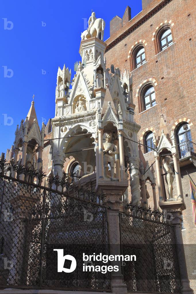 Image of The Scaliger (Scaligeri) tombs. Tomb of Cansignorio. Gothic ...