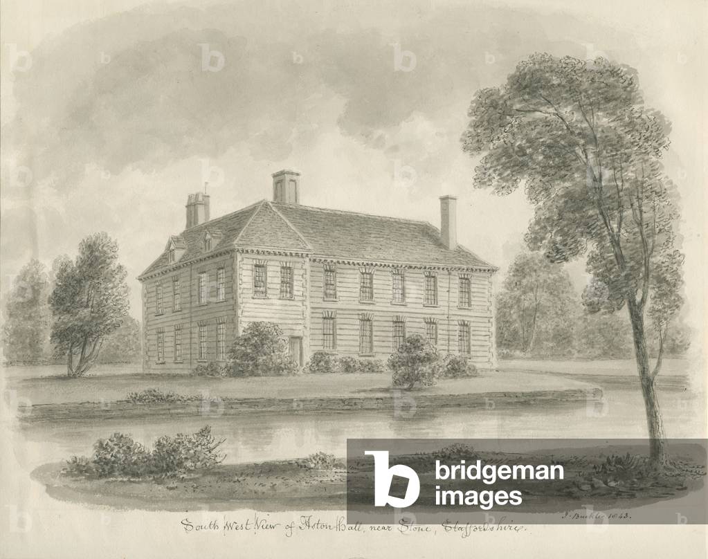 Image of Stone - Aston Hall : dessin sépia, 1843 (dessin) by Buckler ...