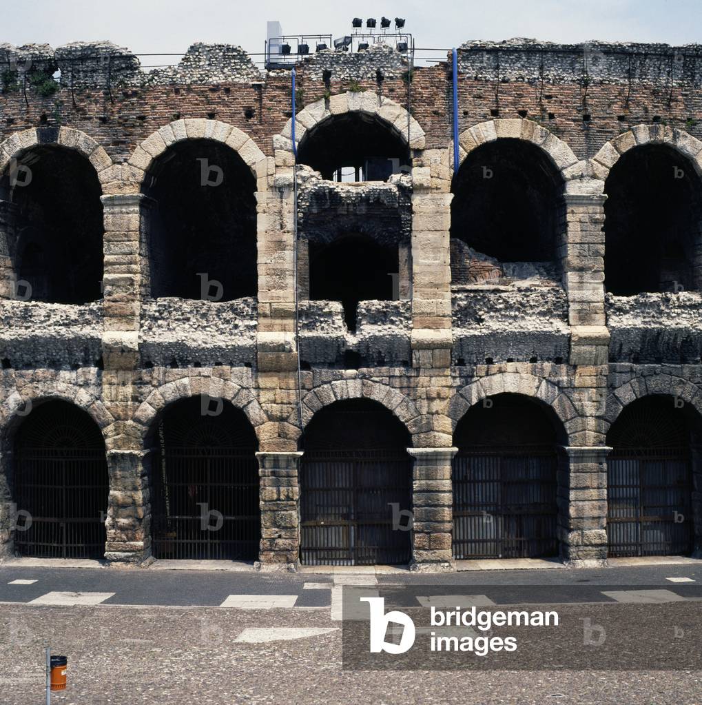 Image of The external arches of Roman amphitheatre Verona Arena, 1st ...