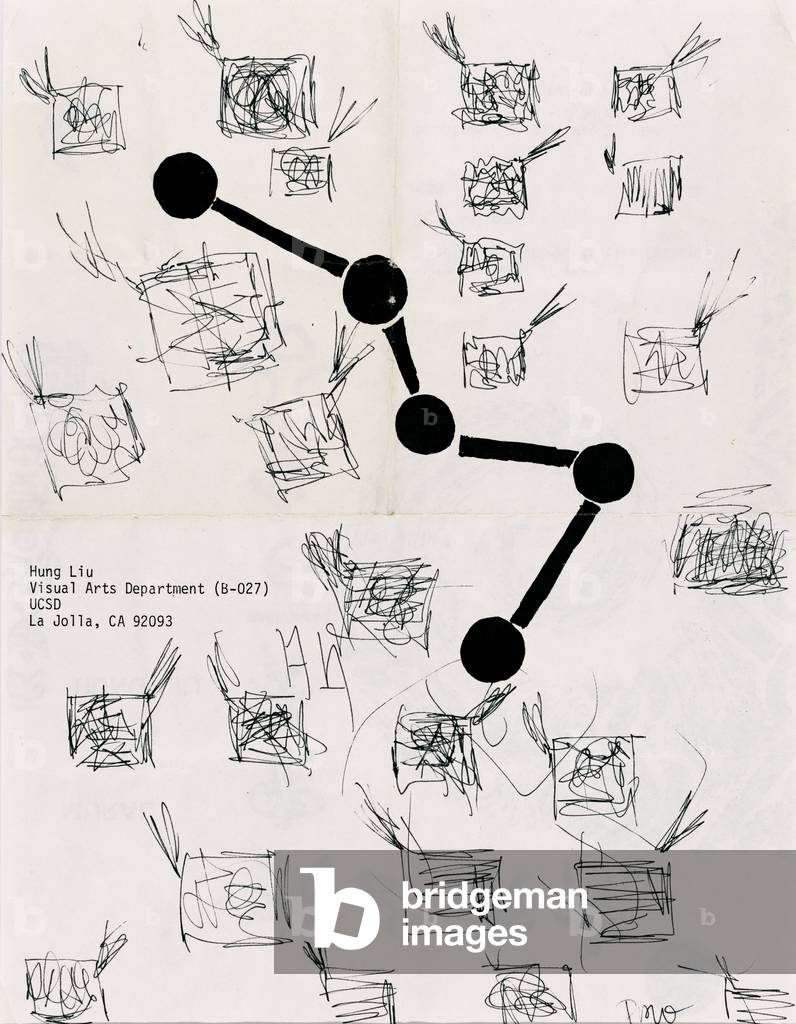 Hung Liu Drawing, 1986 (electrostatic print on paper)