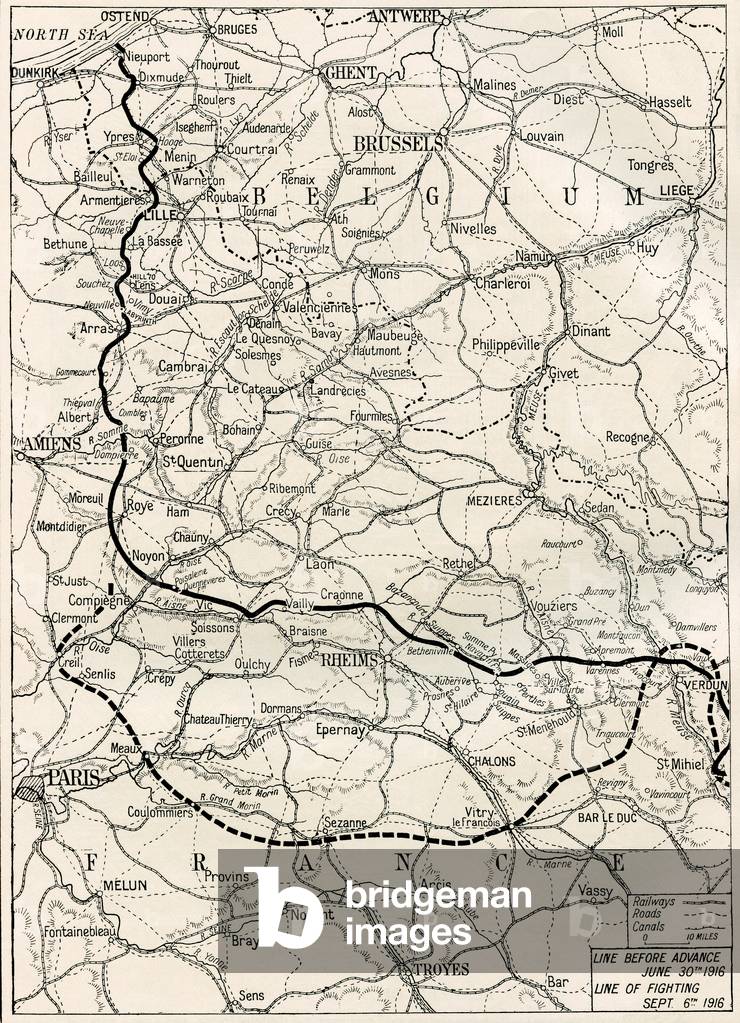 Image of Map of the Somme offensive on the Western Front during