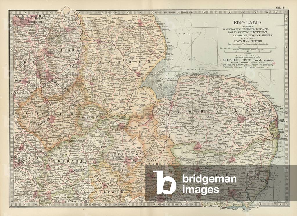 Image of Map of England, c.1900 (engraving)