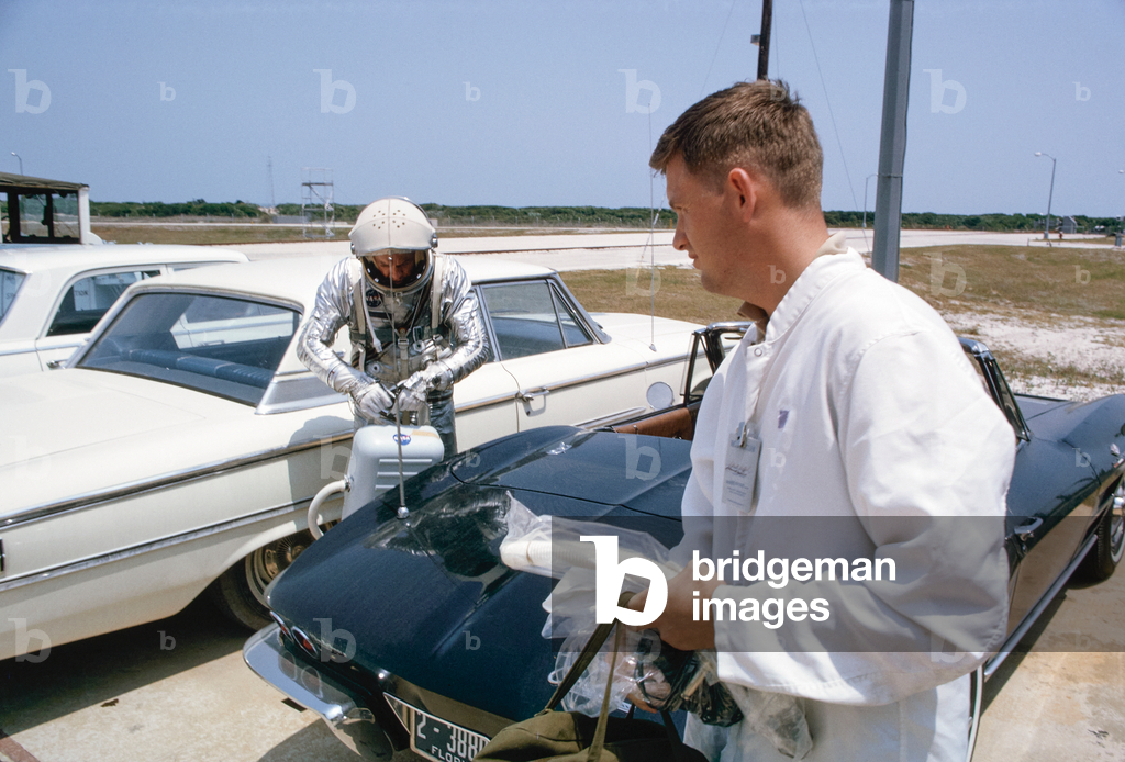 Image of NASA astronaut Gordon Cooper at a launch complex in Cape by ...