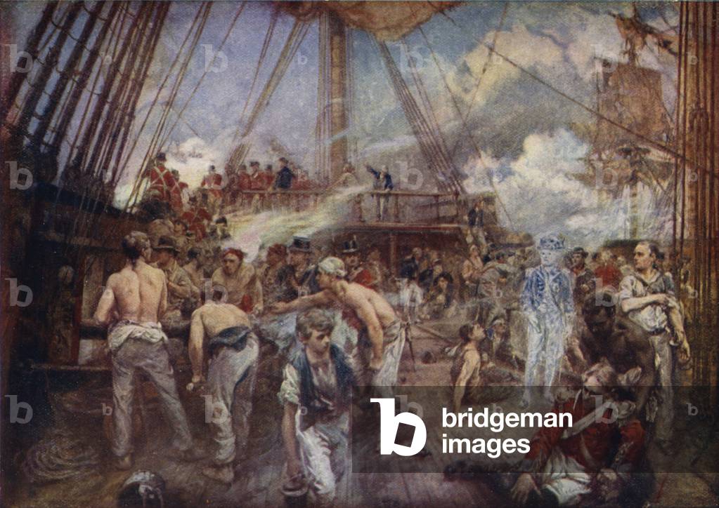 Image of The Admiral's Wraith, scene on the deck of a British by ...