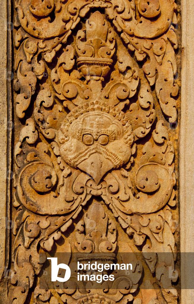 Cambodia: Detail of a garuda (deity in the shape of a bird of prey ...