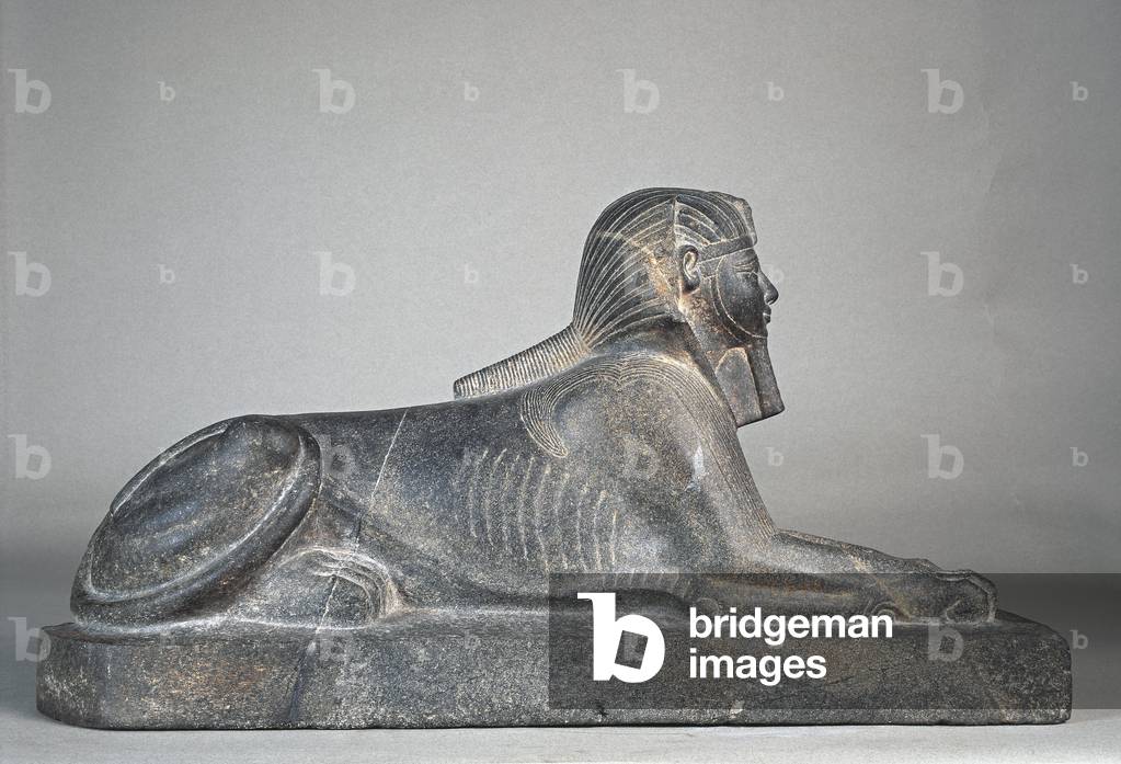 Image of Granite sphinx of Thutmose III, from Courtyard of the Cachette ...