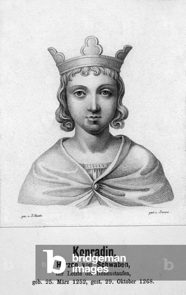 Image of Konradin von Schwaben, Holy Roman Emperor (engraving) by Zumpe ...