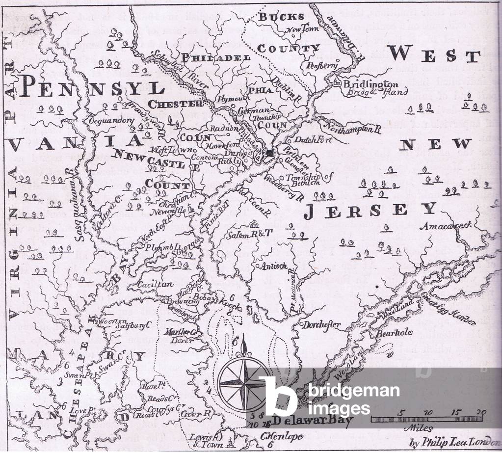 Image of Map of Pennsylvania and West New Jersey, illustration from History