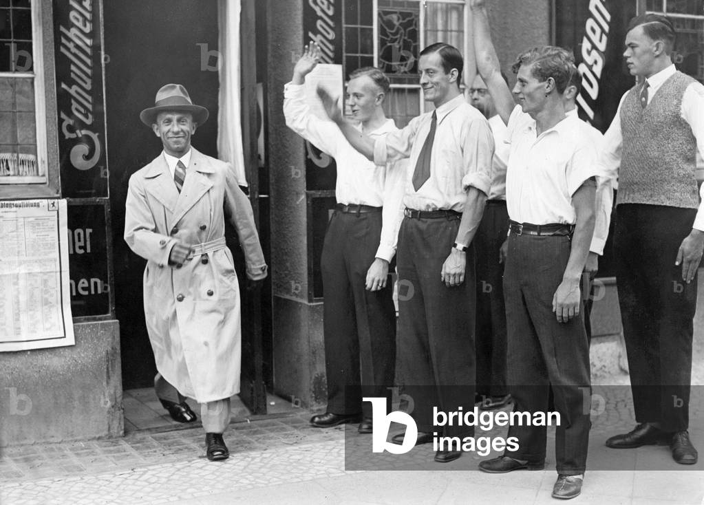 Image of Joseph Goebbels Leaving a Polling Place During a Plebiscite ...