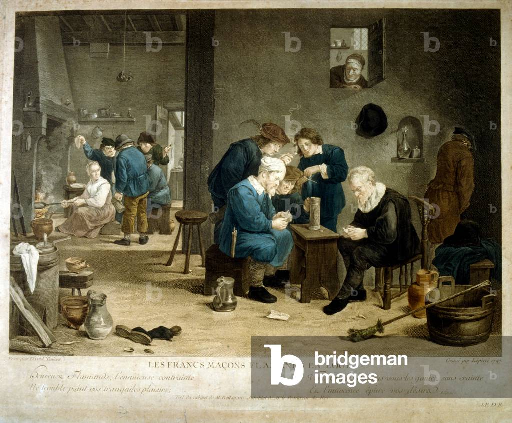 Image of Flemish 18th century illustration depicting a meeting of ...