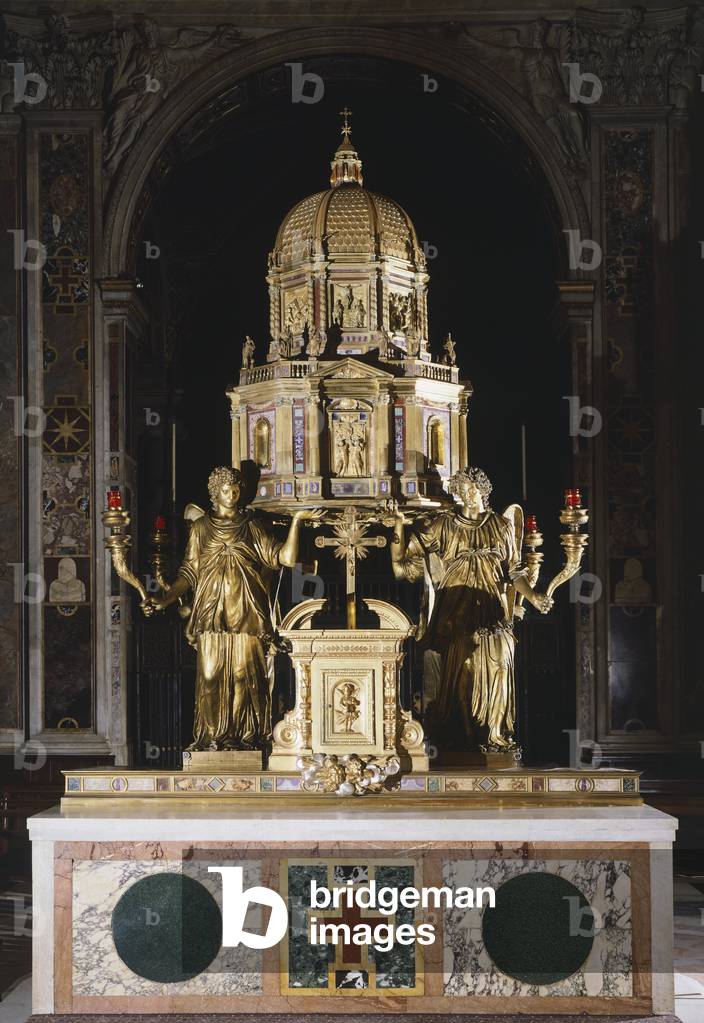 Image of Ciborium of papal altar of Sistine Chapel, Basilica of Santa