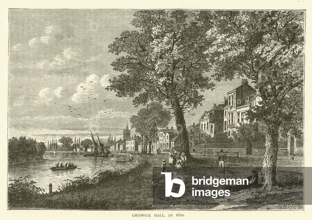 Image of Chiswick Mall, in 1820 (engraving) by English School, (19th ...