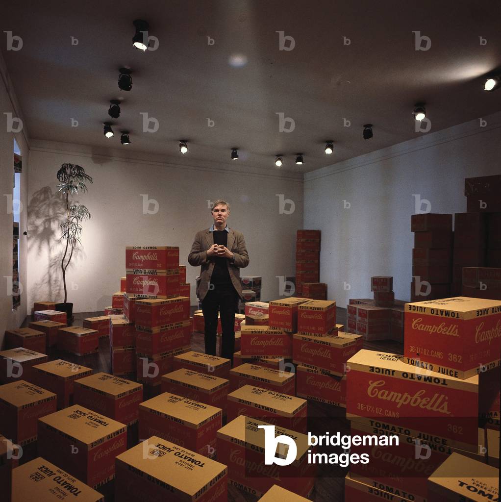 Image of Andy Warhol inside his studio, New York, United States