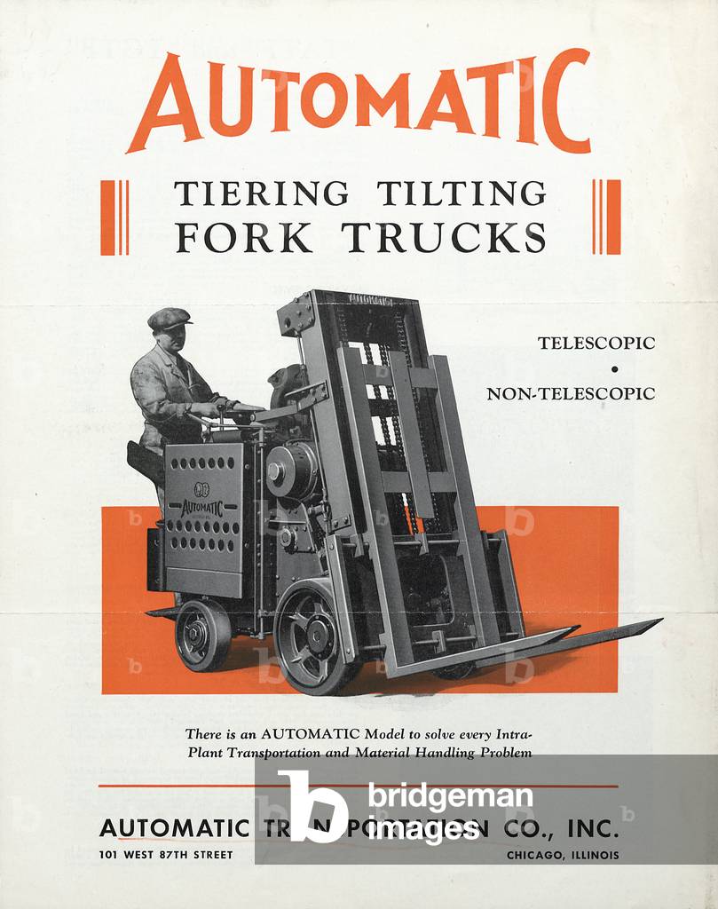 Image of A Man Driving An Automatic Transportation Company Forklift ...