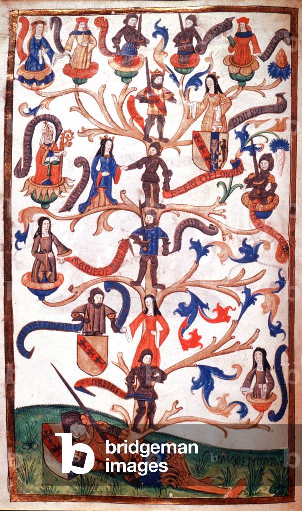 Image of Family tree of Rene II, duke of Lorraine, 15th century