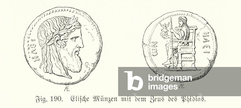 Image of Ancient Greek coins from Elis bearing images of the Zeus by ...