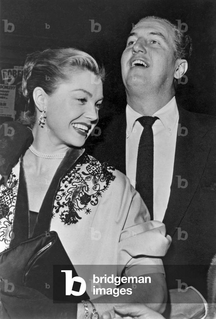 Image of Esther Williams with her husband Ben Gage 1956 (b/w photo)