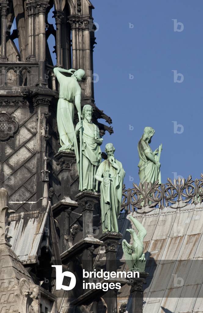 Image of The statues of the saints adorning the base of the