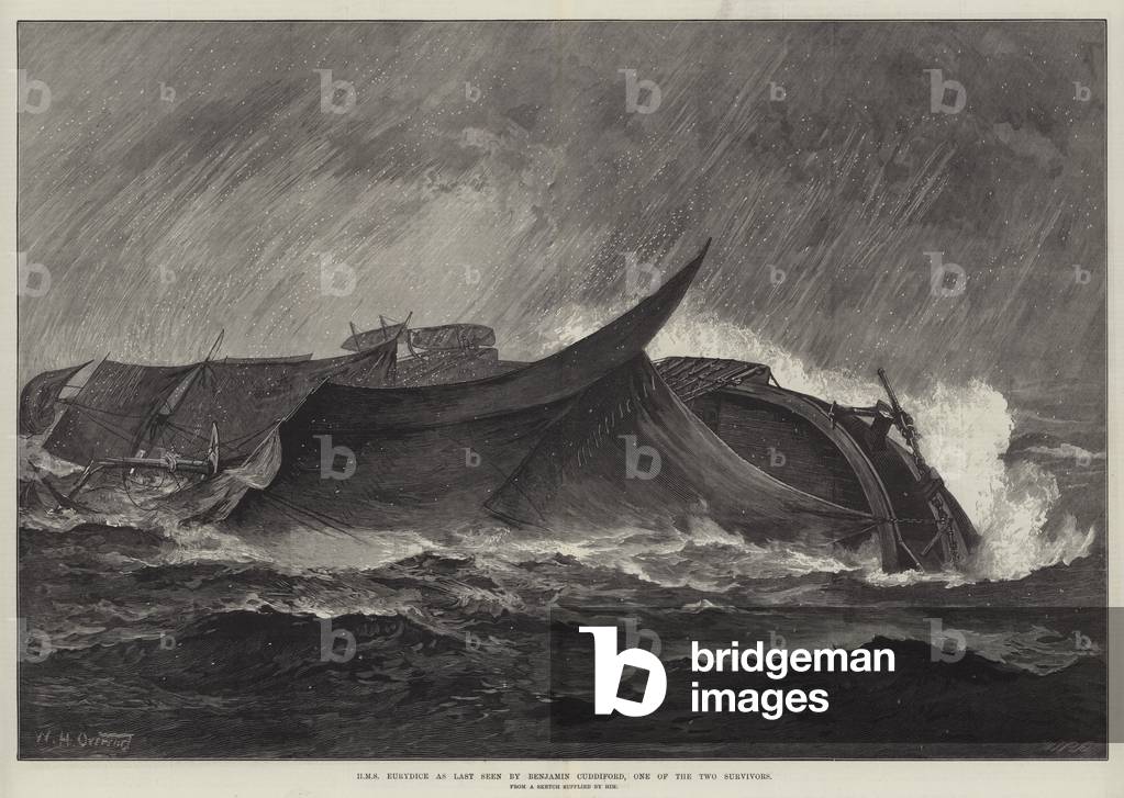Image of HMS Eurydice as Last seen by Benjamin Cuddiford, One of by ...