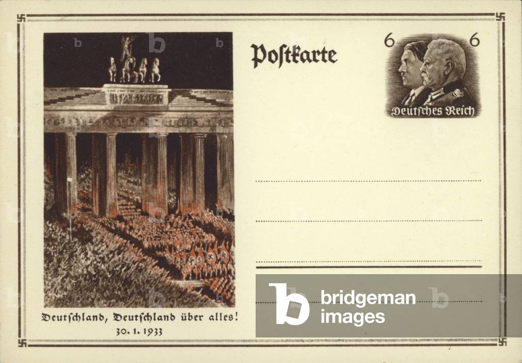 Image of Nazi parade through the Brandenburg gate in Berlin in honour ...