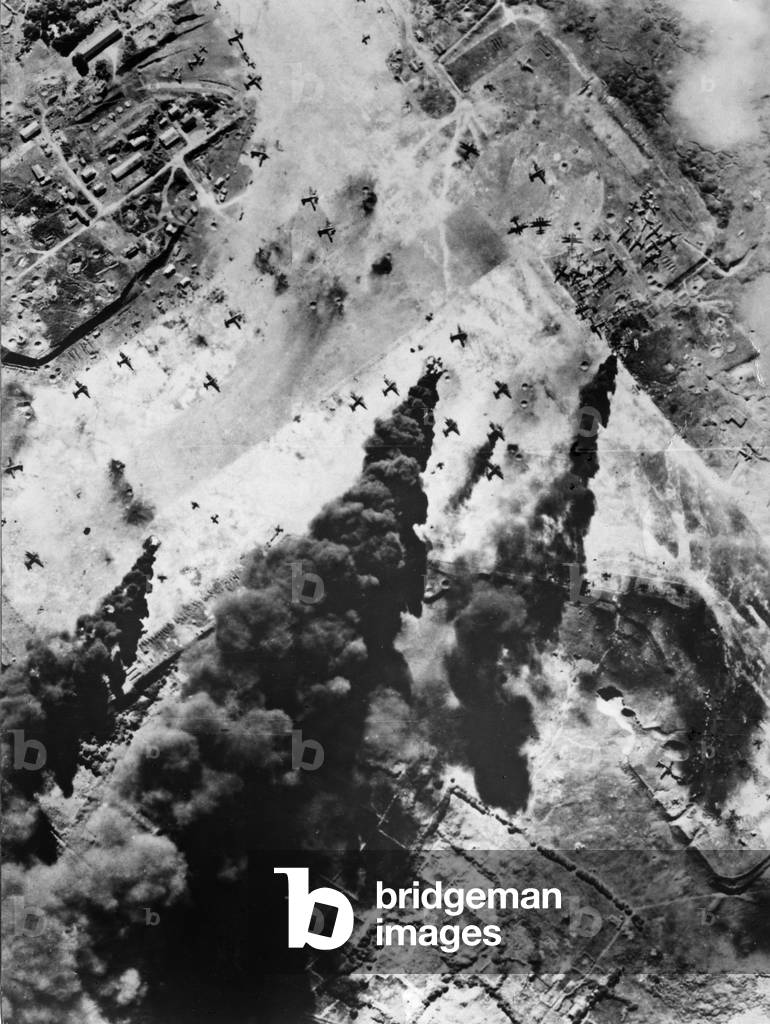 Image of japanese planes on iwo Jima island destroyed, Iwo Jima battle,