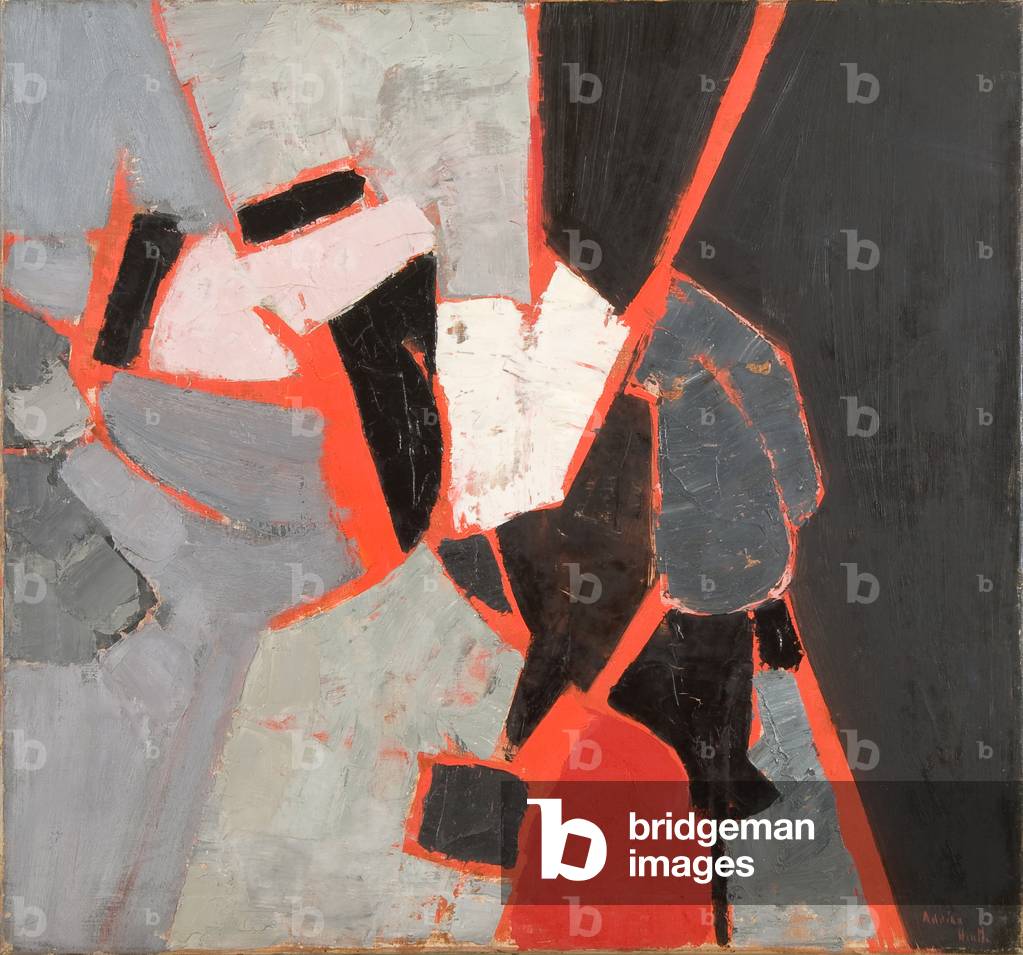 Image of Composition, Red, Black and Grey, 1958 (oil on canvas) by ...