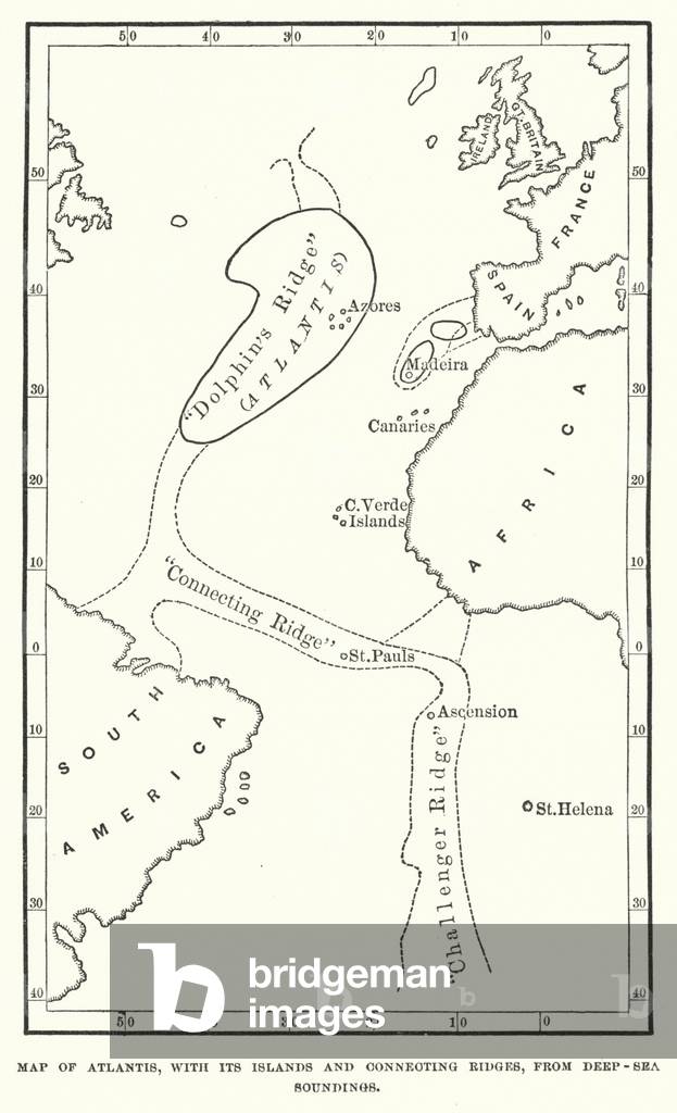 Image of Map of Atlantis, with its islands and connecting ridges, from ...