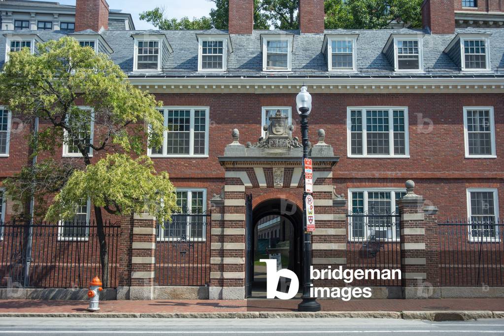Image of Entrance gate and south facade of Wigglesworth Hall Widener ...
