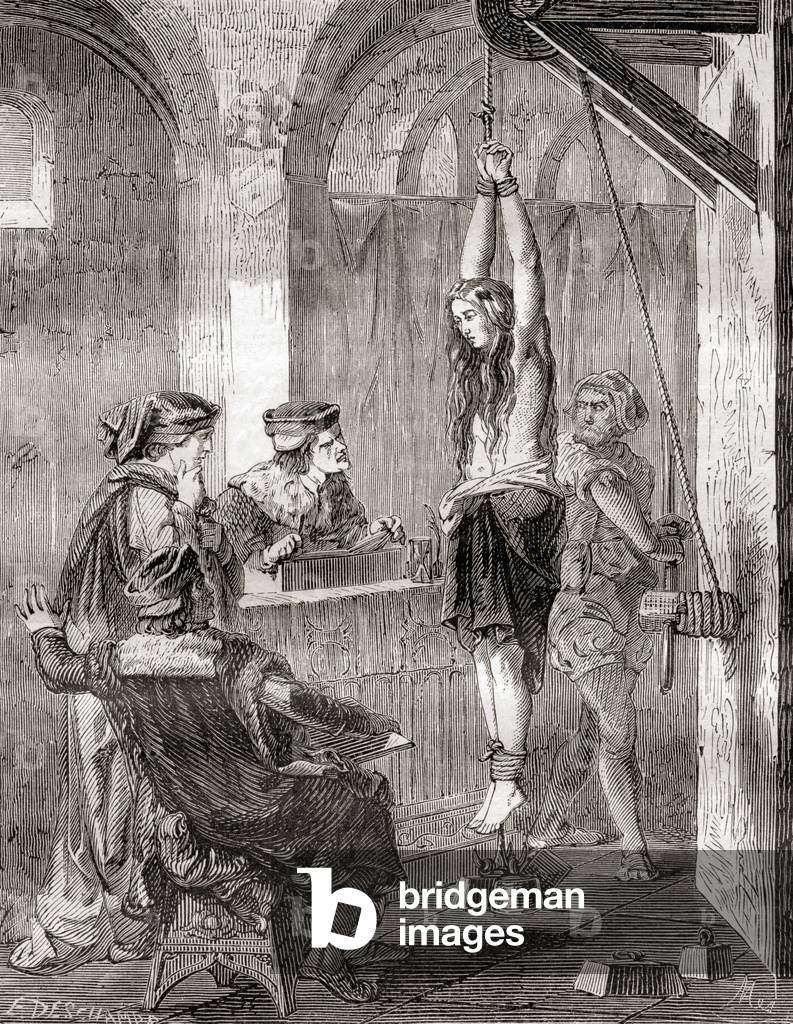 Image of Die Folter einer Frau, die im Mittelalter der Hexerei ...