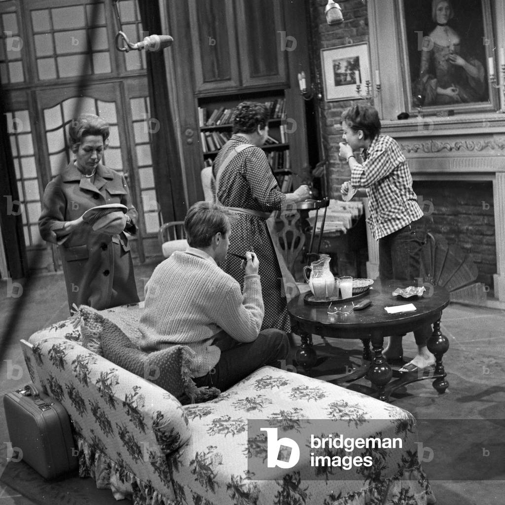 Image of German actors at the set of TV movie "Claudia", Germany