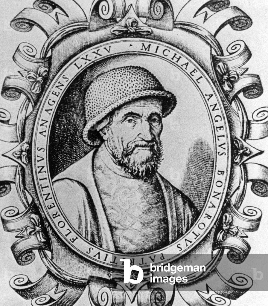 Image of Portrait of Michelangelo Buonarroti (b/w photo)