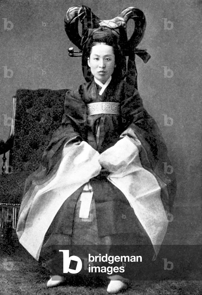 Image of Portrait of the Empress of Korea: Min, 19th century (photo) by ...