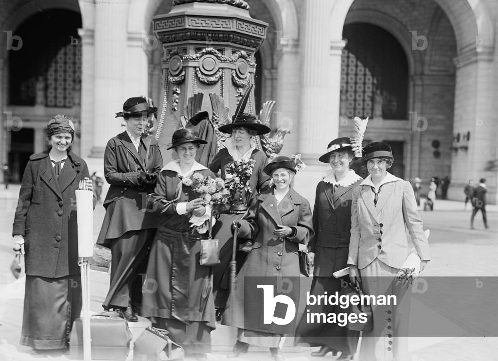 Image of SUFFRAGETTES, 1914 Group of suffragettes. Left to right: Rose ...