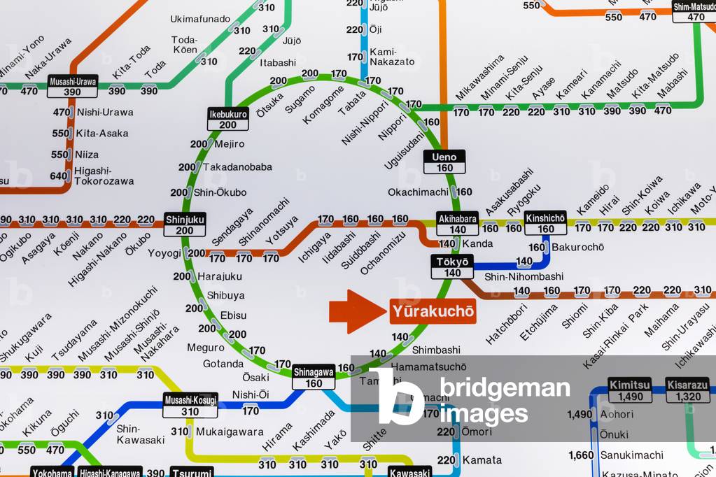 Image of Japon, Honshu, Tokyo, gare JR de Yurakacho, carte du réseau