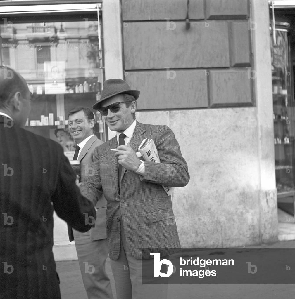 Image of Richard Basehart in Rome (b/w photo)