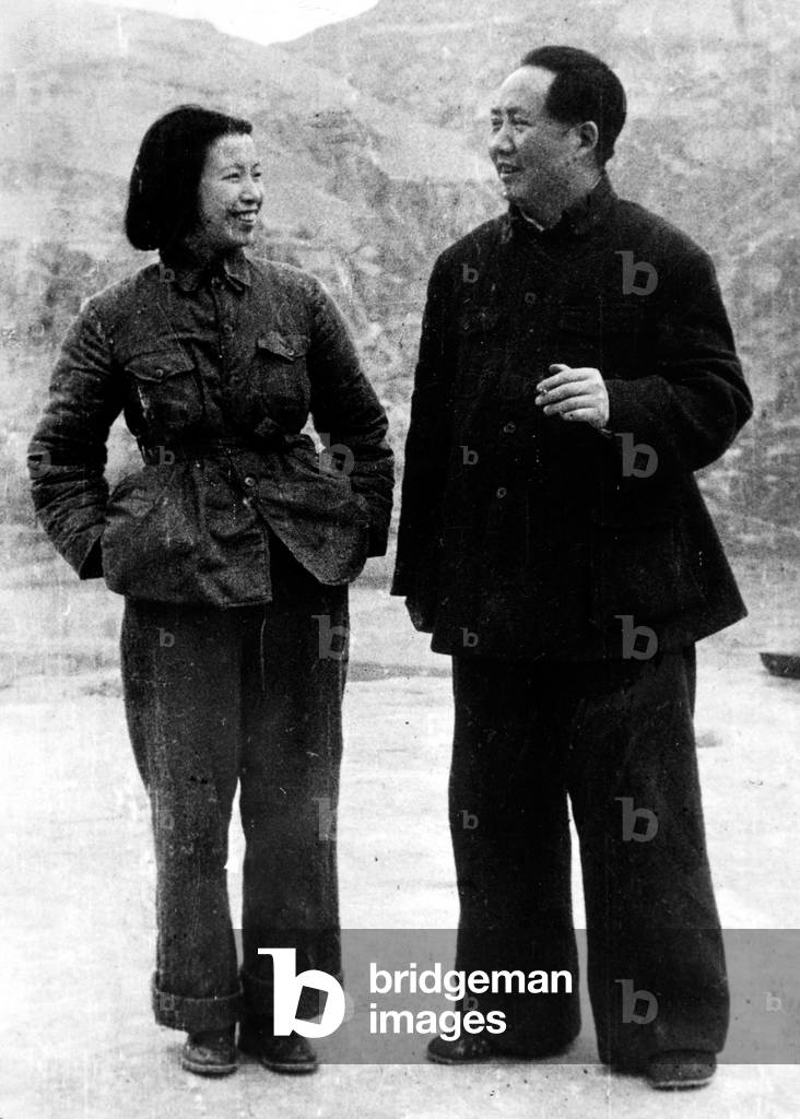 Image of Lan Ping (Madame Mao) and Mao Tse-Tung, China, 1945