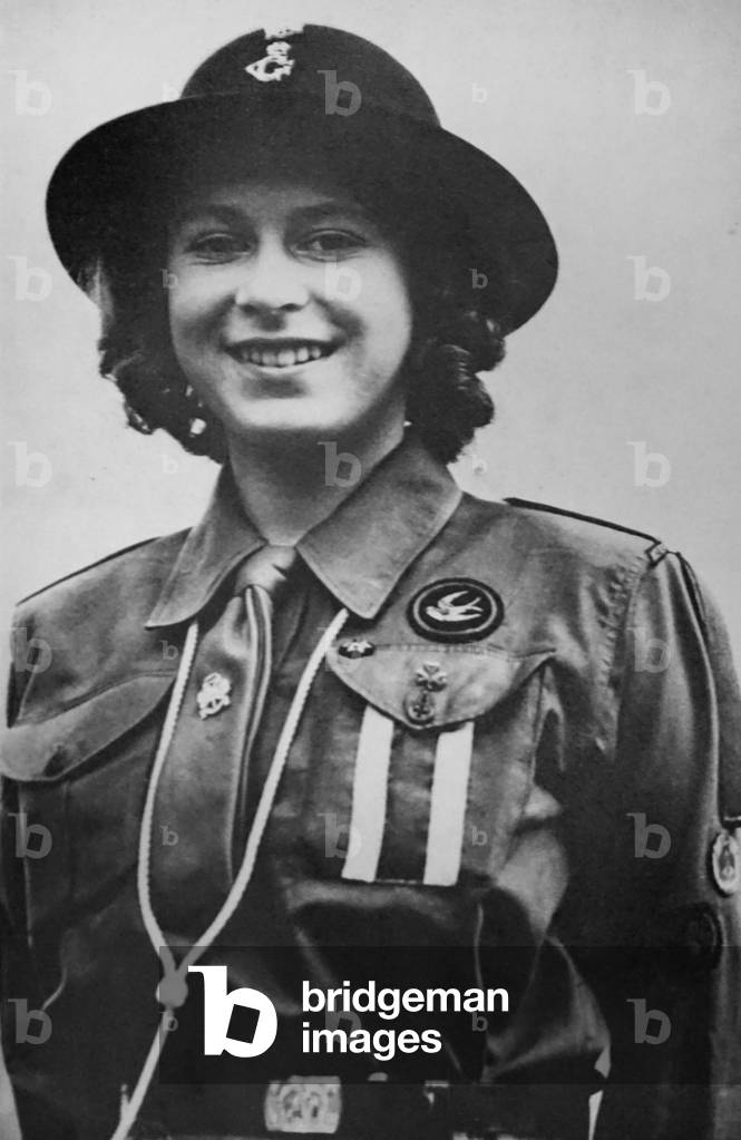 Image of Princess Elizabeth at a Girl Guide camp at Frogmore, Windsor