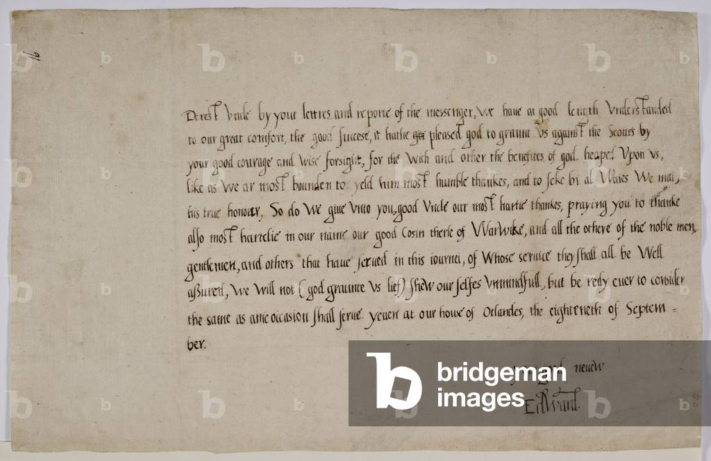 Image of A letter of Prince Edward to the Duke of Somerset