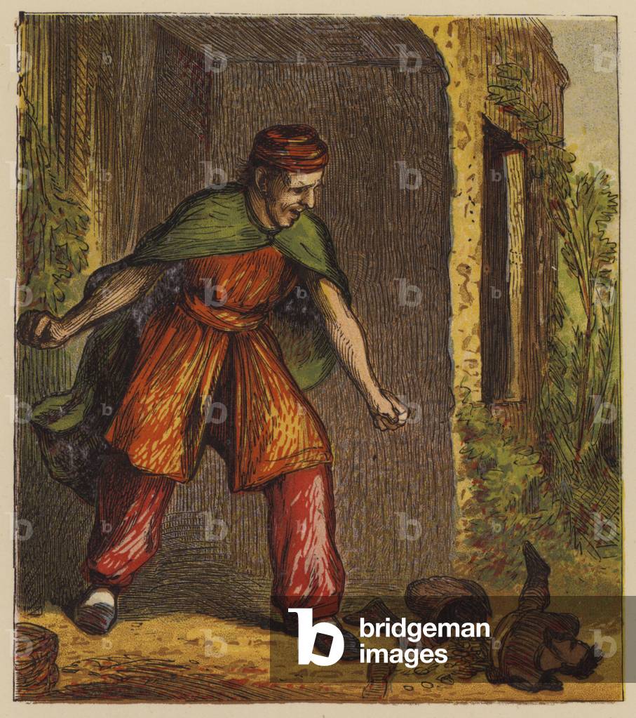 Image of Aesop’s Fables: The Man and the Image (colour litho) by ...