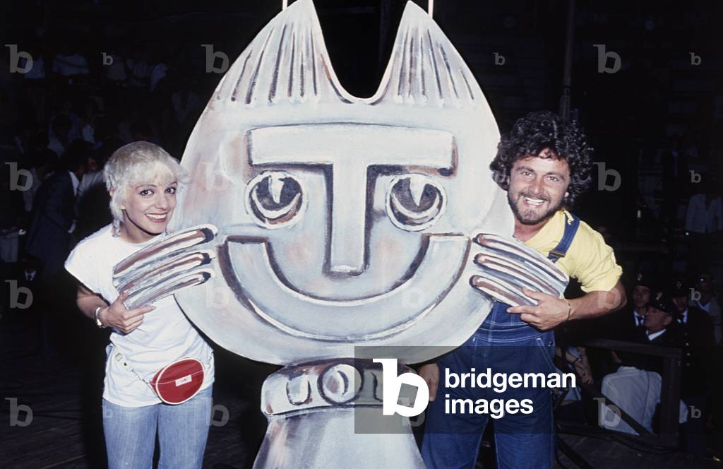 Image of The comedian Beppe Grillo and the singer and Tv presenter