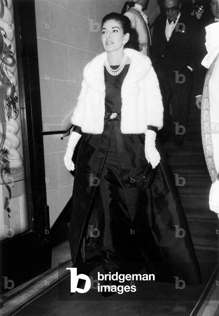 Image of Maria Callas (Behind : Aristote Onassis) at Premiere of Opera