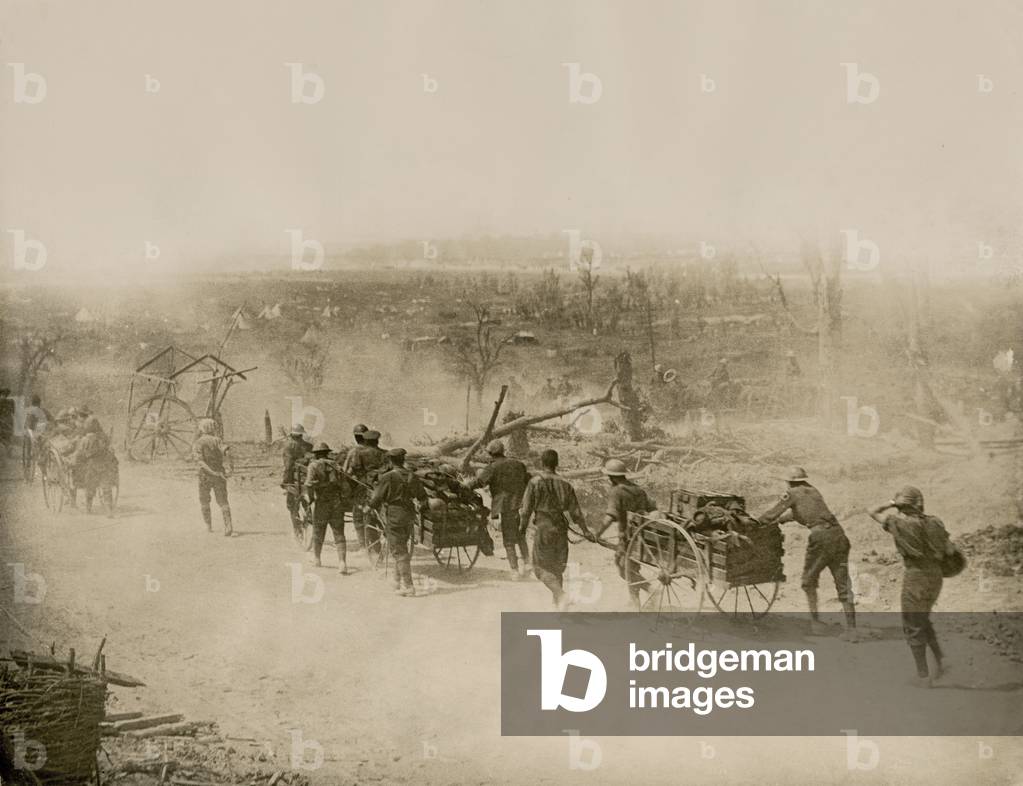 Image of Troops moving up to the front during the attack on