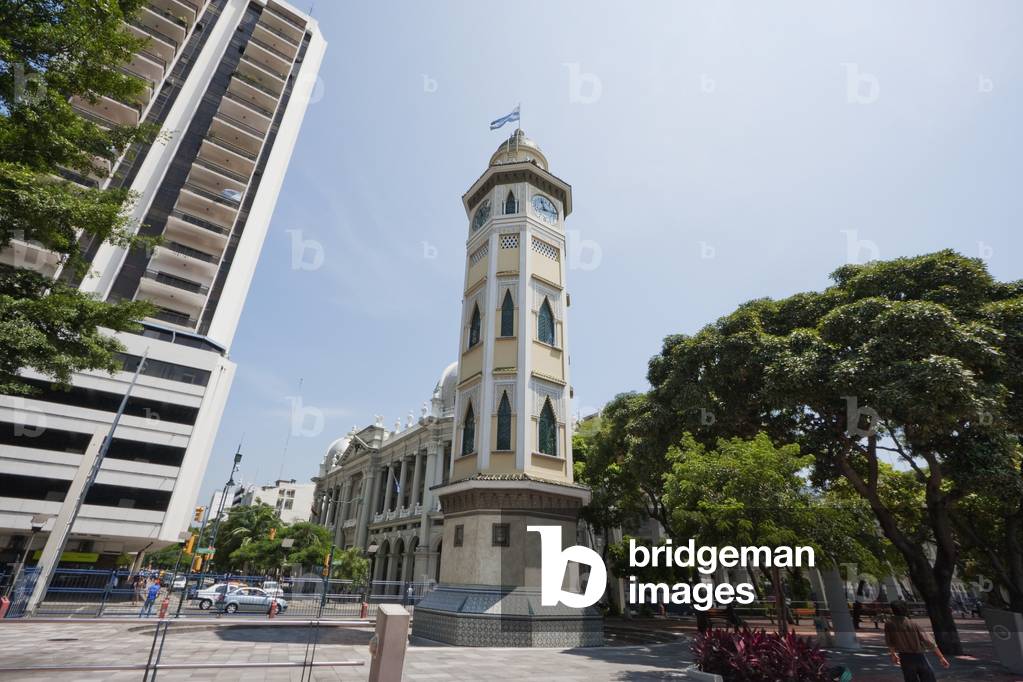 Image of Torre Morisca (Moorish Clock Tower) at Night, Guayaquil ...