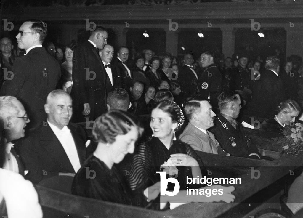 Image of Hitler At The Concert Hall in Berlin 1935 (b/w photo)