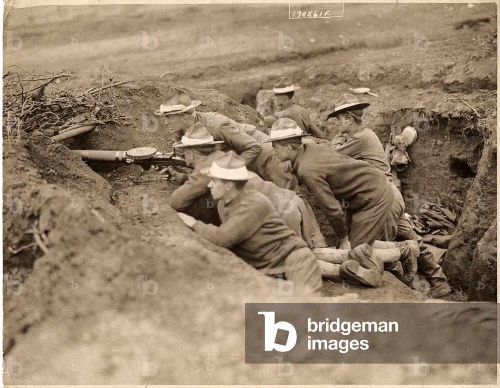 Image of U.S. Troops in Trench, WWI, c.1918 by Underwood & Underwood (c ...